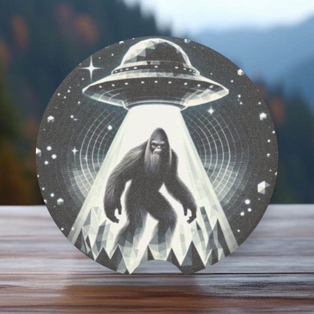 Bigfoot Alien Abduction Car Coaster: Soapstone Cryptid Accessory - Etsy