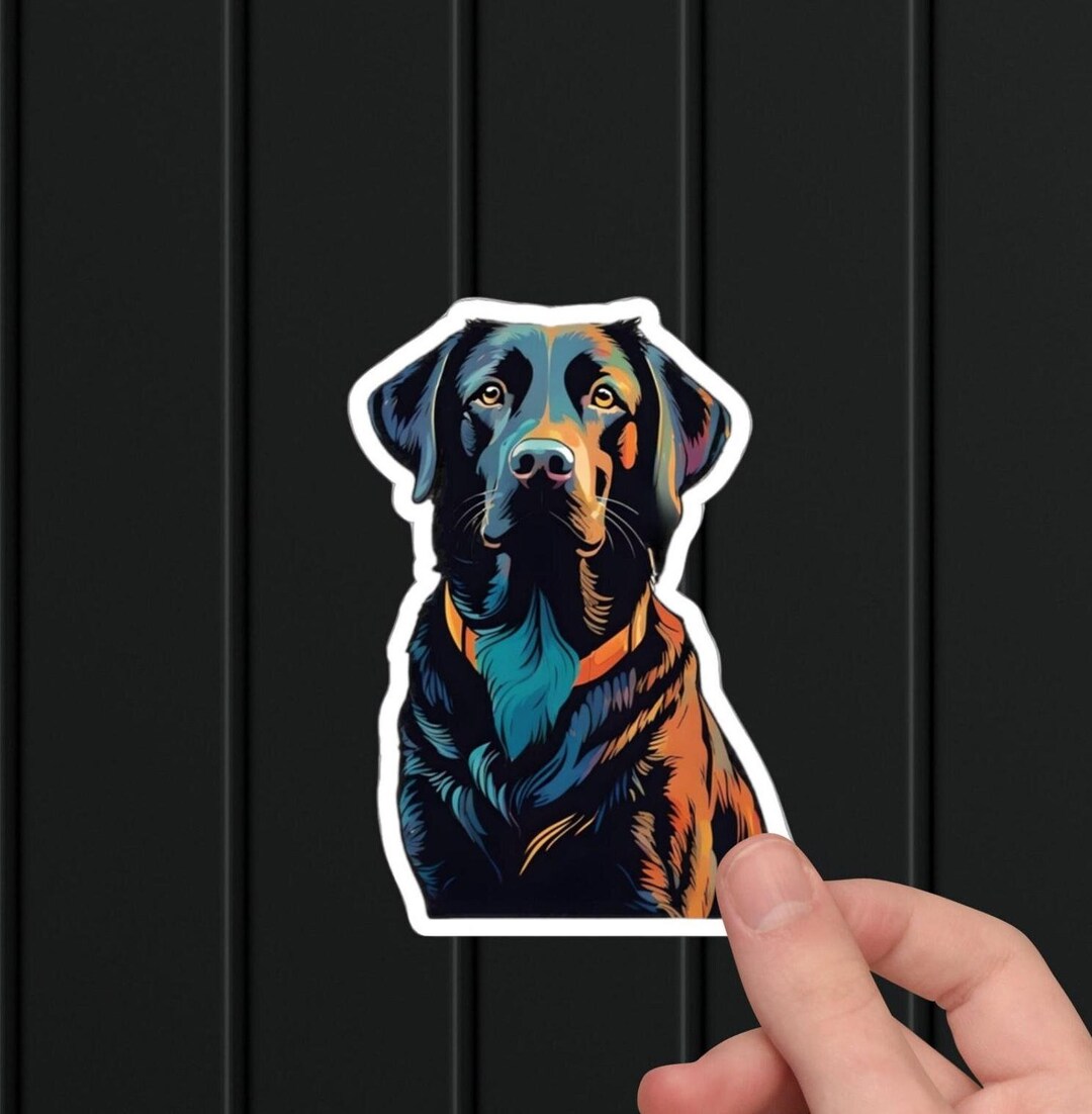 Black Labrador Sticker, Laptop Sticker, Dog Lover Sticker, Notebook ...