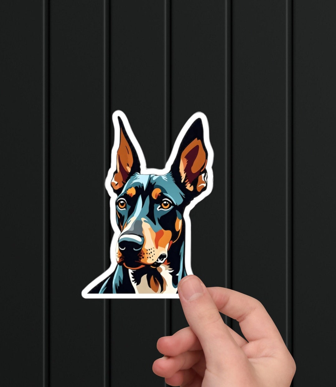 Doberman Sticker, Doberman Laptop Sticker, Dog Lover Sticker, Dog Lover ...