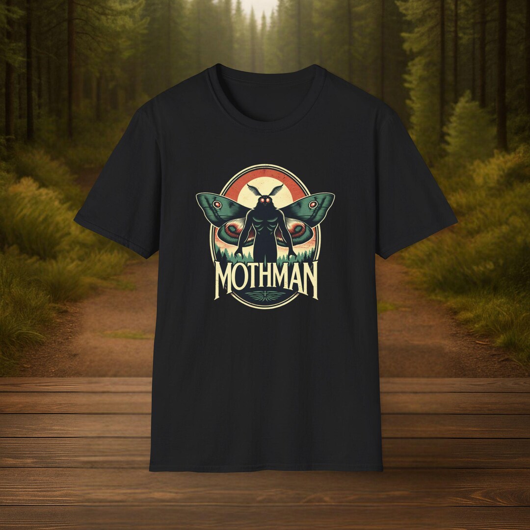 Mothman T-shirt, Retro Cryptid Mothman, Urban Legend Tee, Vintage-style ...