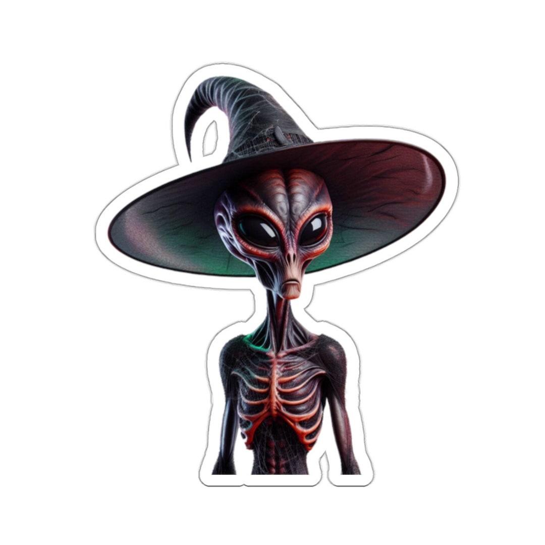 Alien Witch Sticker, Witch Sticker, Extraterrestrial Sticker, Alien ...