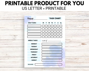 Printable Weekly To-do List in Purple, Grid Task Checklist With Notes ...