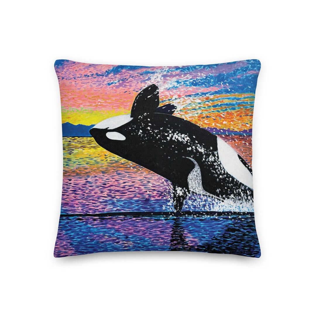 Orca Toss Pillow - 18 X 18 Inches - Etsy