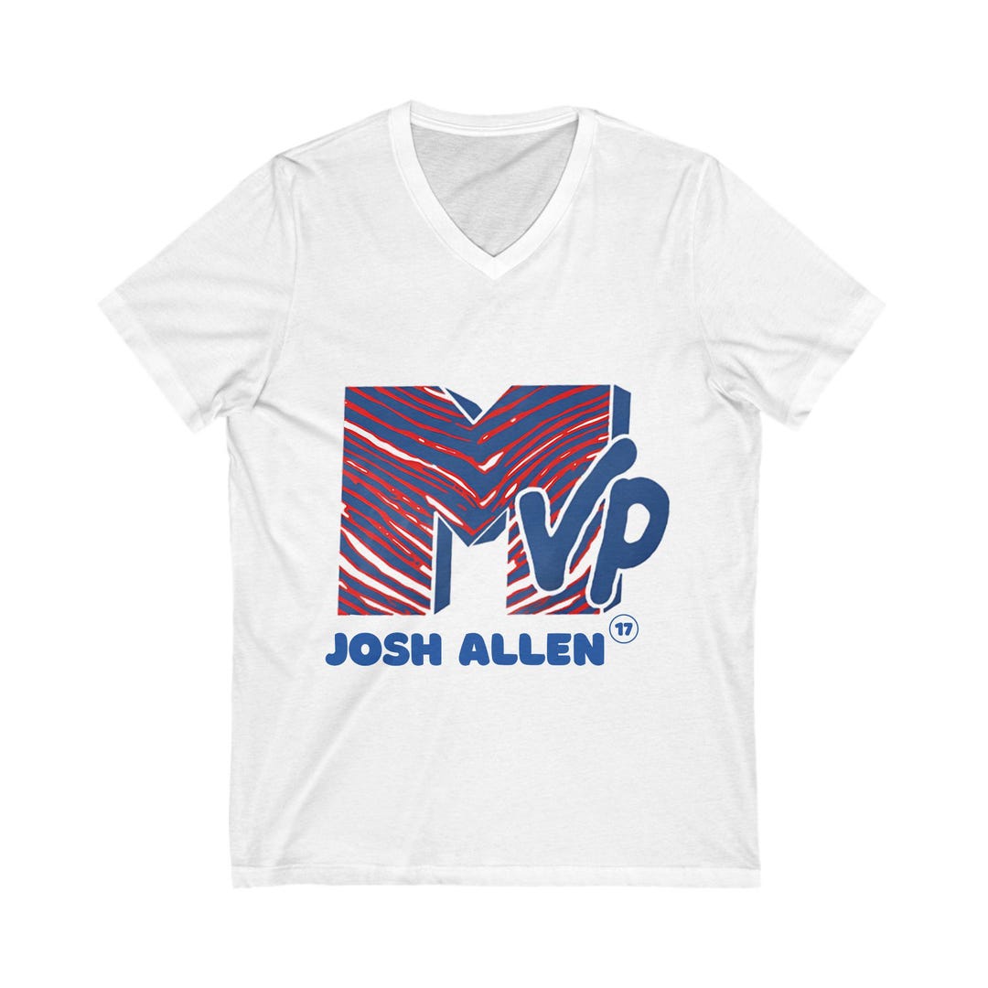 Josh Allen MVP V-neck Tee: Sports Fan Apparel - Etsy