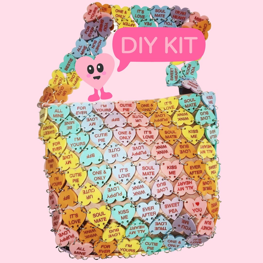 DIY Conversation Heart Bag, Adult Craft Kit - Etsy