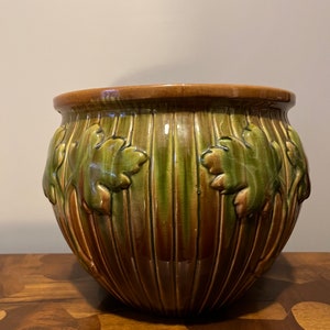 Massive 12" Weller Antique American Art Pottery Blended Majolica ...