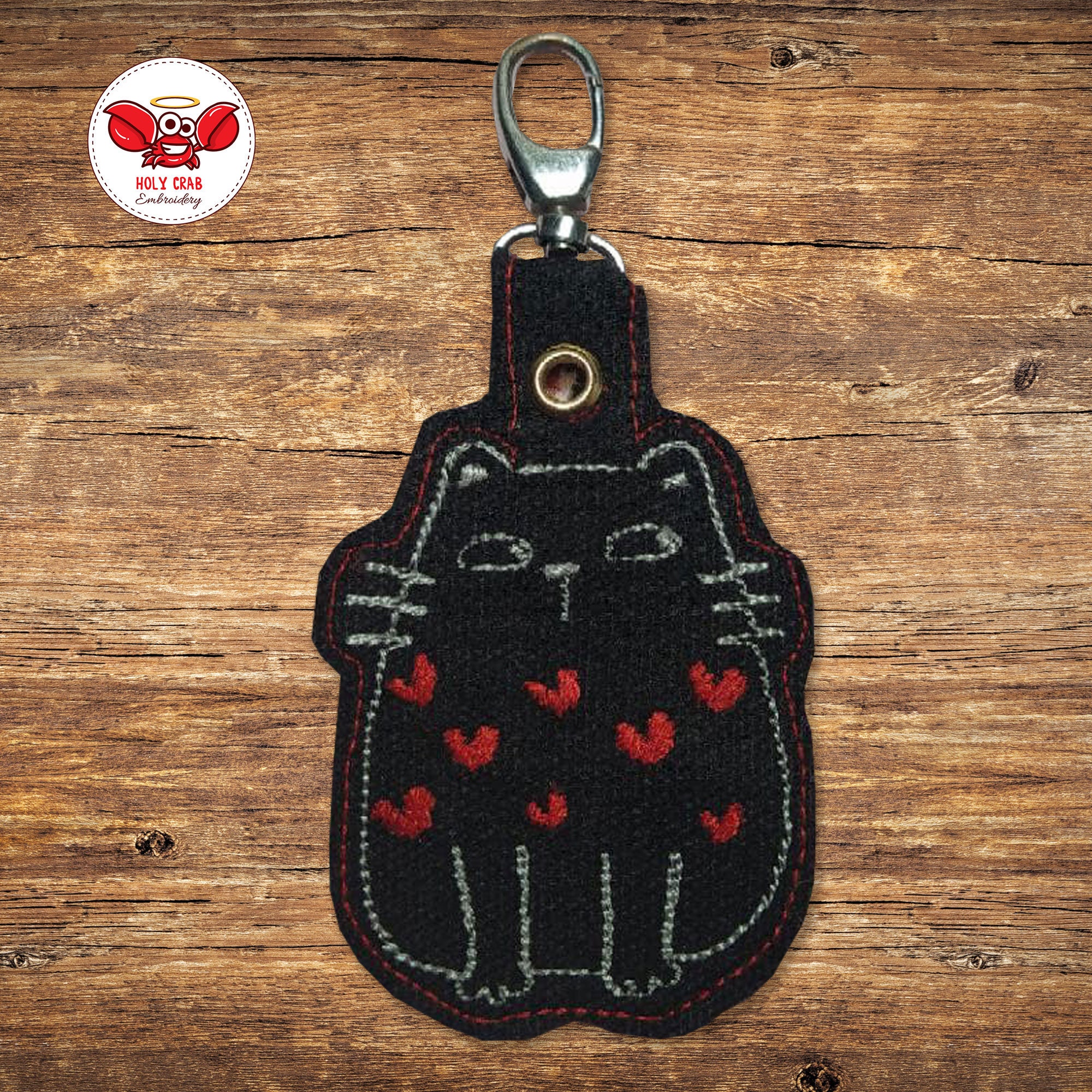 Cat Key Fob. ITH Machine Embroidery Design - Etsy