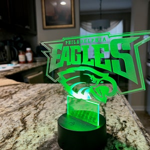 Personalized Acrylic LED Philadelphia Eagles Light - Etsy