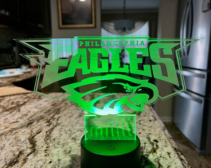 Personalized Acrylic LED Philadelphia Eagles Light - Etsy