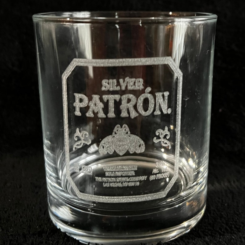 Custom Engraved 10 Oz Patron Whiskey Glasses - Set of 2 - Etsy