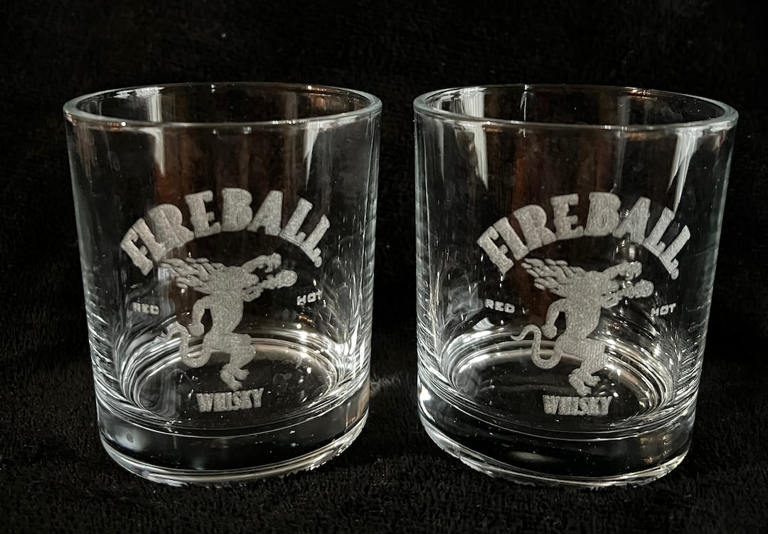 Engraved 10 Oz Whiskey Fireball Glasses - Set of 2 - Etsy
