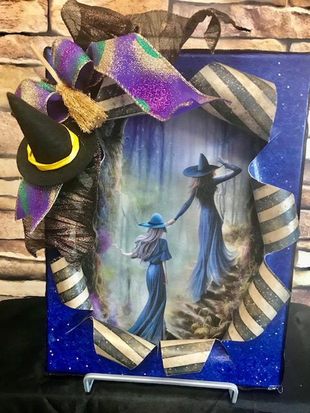 Witch Canvas Busted Canvas Art Halloween Canvas Spooky Decor Gothic Art ...