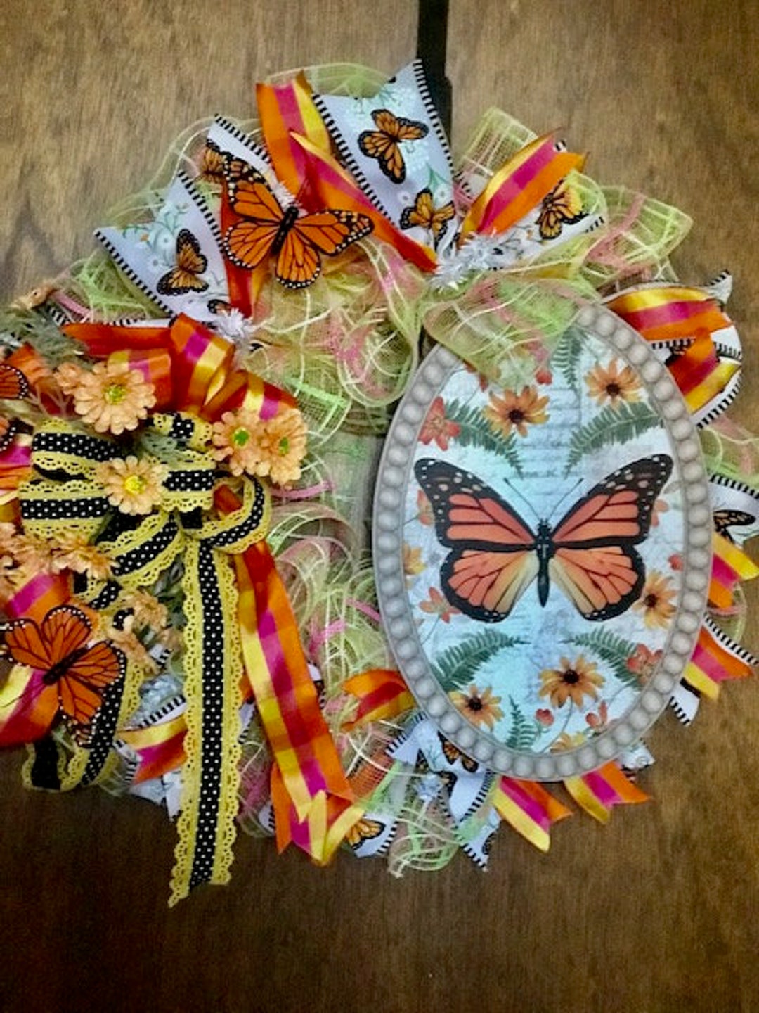 Butterfly Wreath Spring Butterfly Decor Colorful Seasonal Butterfly ...