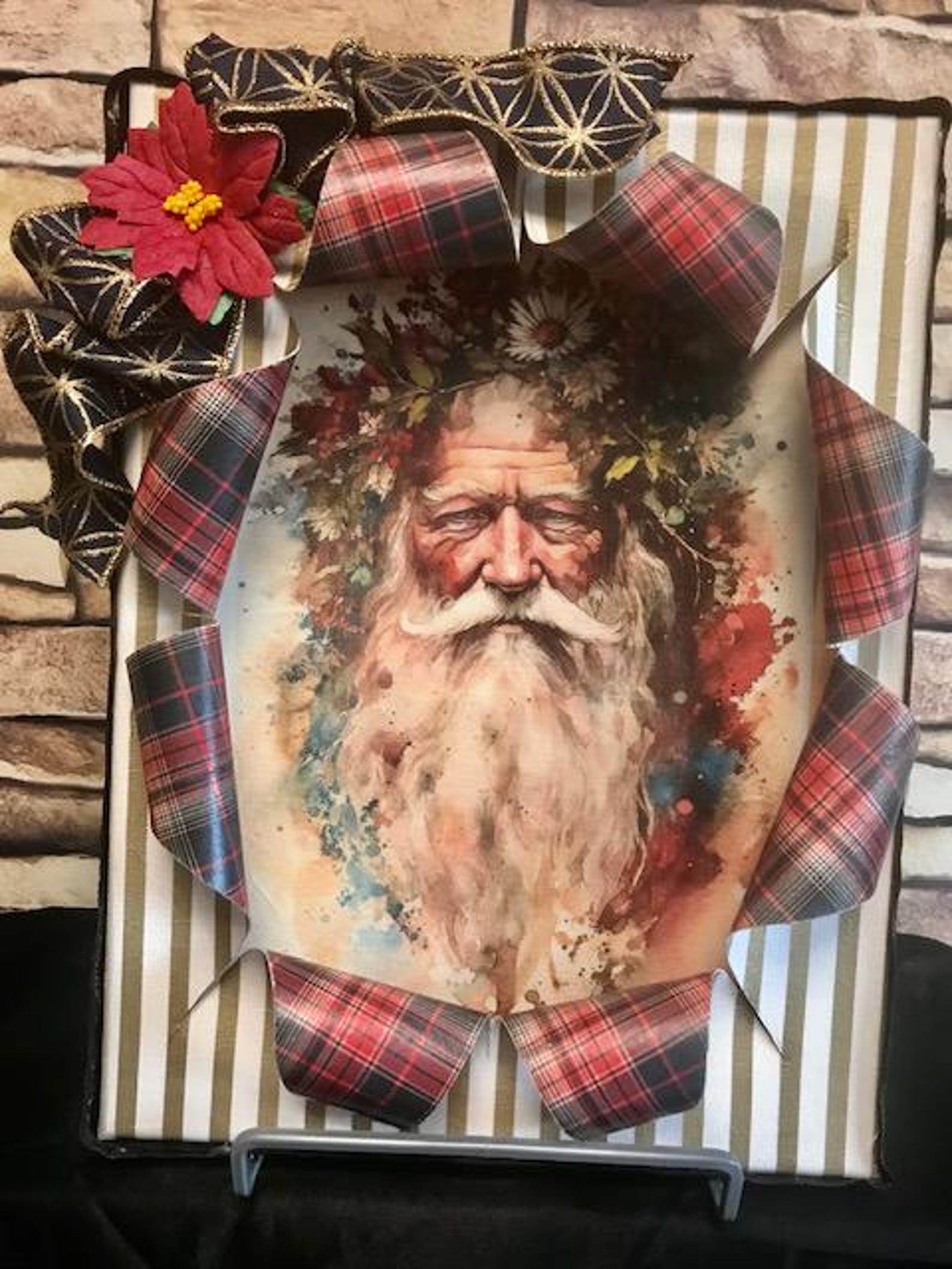 Busted Santa Canvas Art Christmas Art Rustic Santa Canvas Art Holiday ...