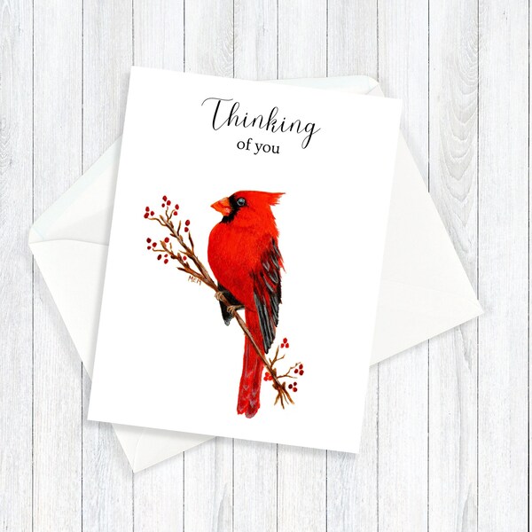 Cardinal Card - Etsy