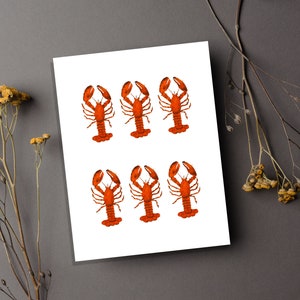 Lobster Note Card Set or Individual, Personalization Optional, Nova ...
