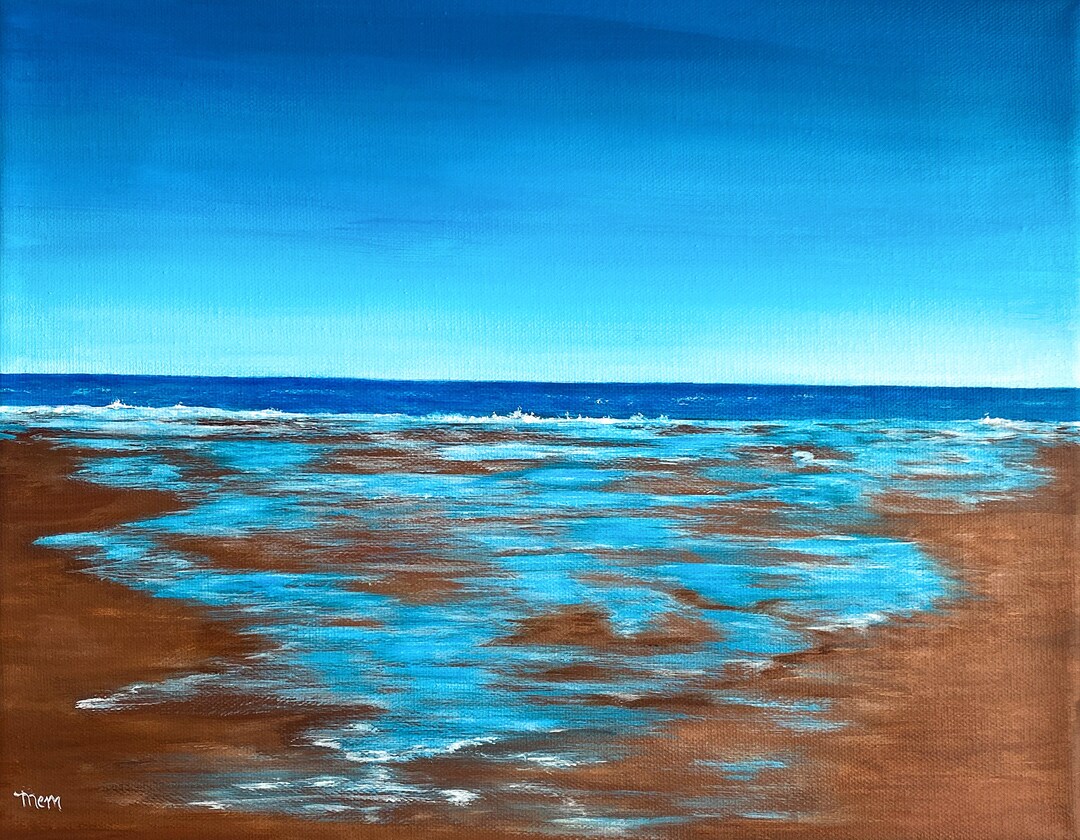 Kingsport Beach Painting, Original Acrylic Nova Scotia Painting ...
