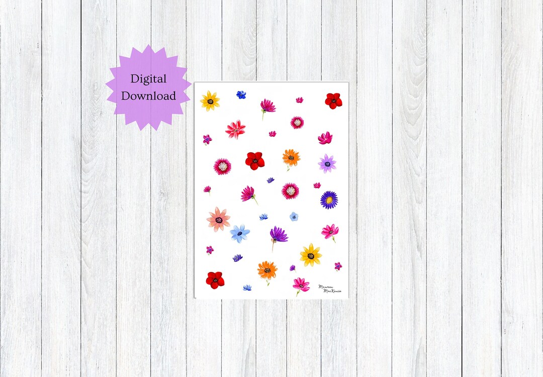 Printable Greeting Card, Digital Floral All Occasion Card, Instant ...