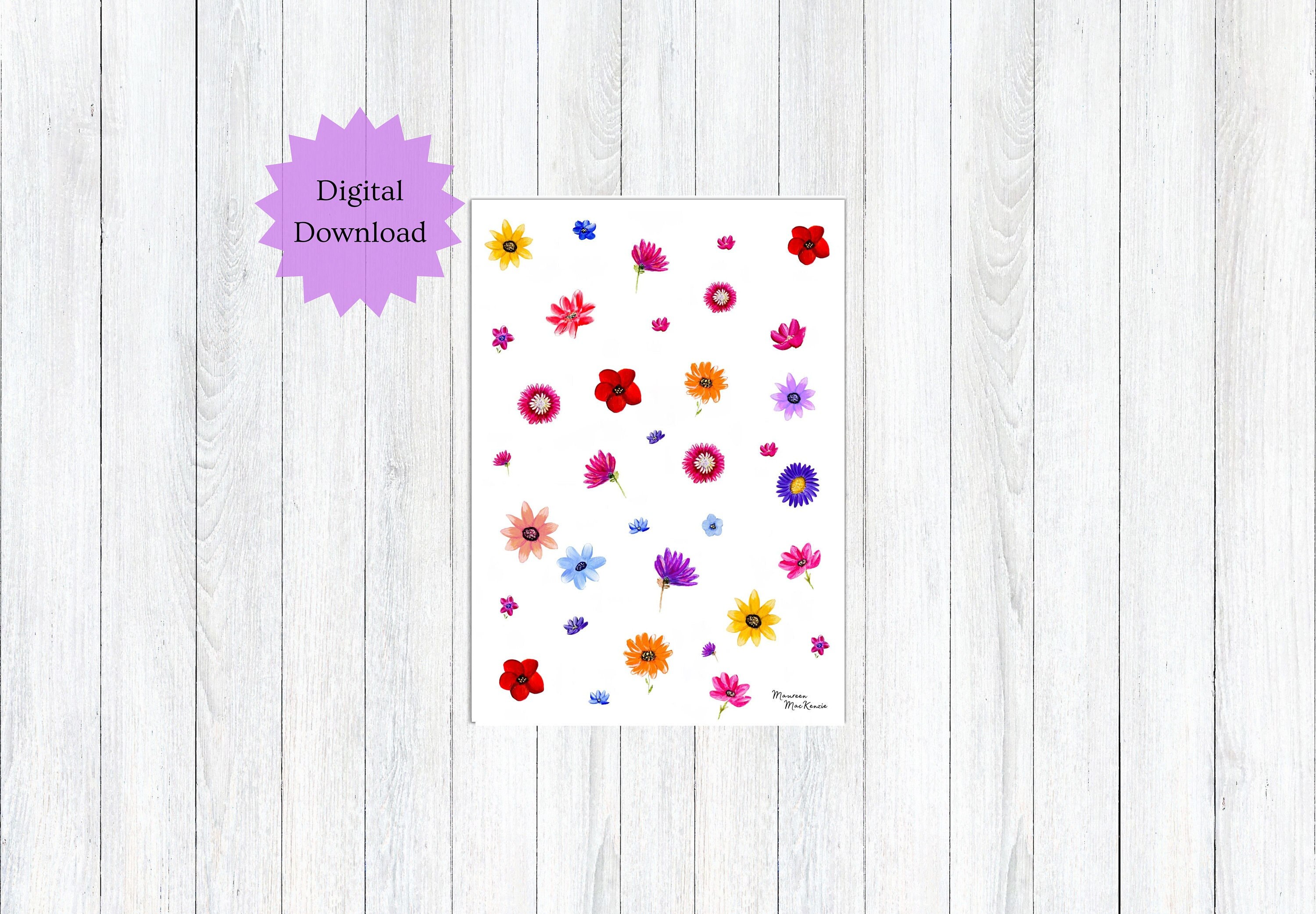 Printable Greeting Card, Digital Floral All Occasion Card, Instant ...