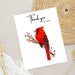 Cardinal Thank You Card Homemade Note Card Greeting Card Homemade ...