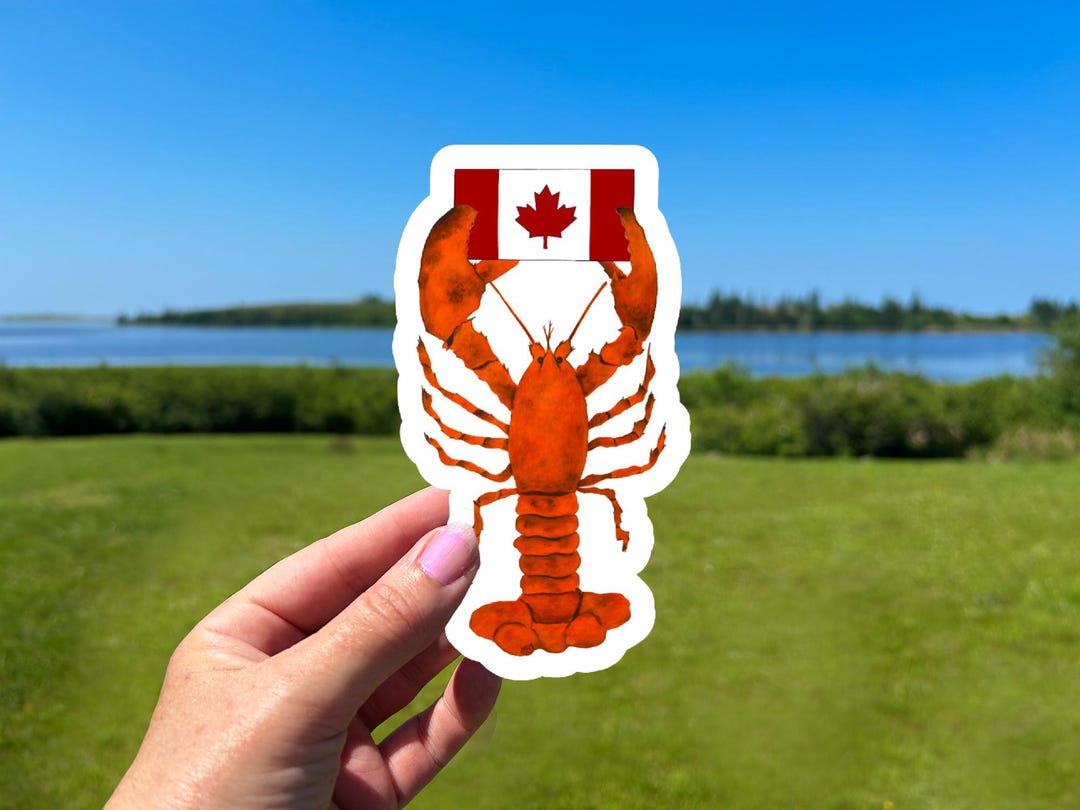Canadian Flag Lobster Sticker, Sizes Available, Weatherproof Durable ...