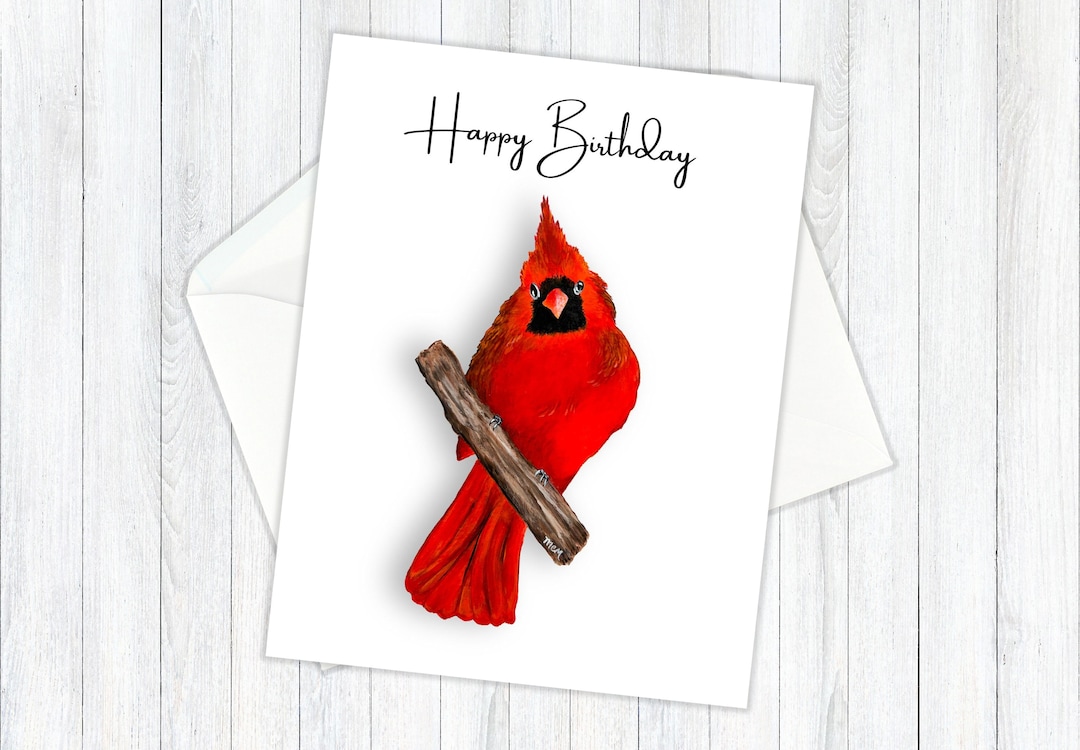 Cardinal Birthday Card | Individual or Set of 6 | Birthday Cardinal ...