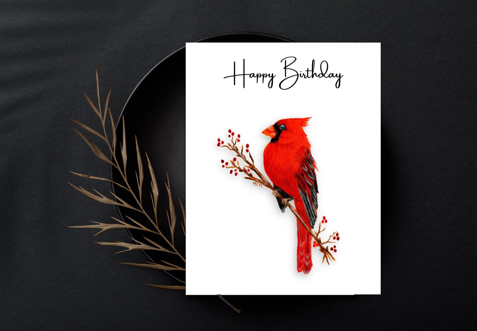 Cardinal Birthday Card | Birthday Cardinal Greeting Card | Individual ...