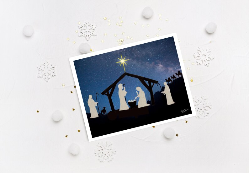 Nativity Christmas Card Set or Individual | Manger Scene | Christian ...
