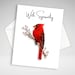 Cardinal Sympathy Card, Cardinal Note Card, Bereavement Card, Acrylic ...