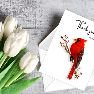 Cardinal Thank You Card | Homemade Note Card | Greeting Card | Homemade ...