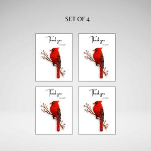 Cardinal Thank You Card | Homemade Note Card | Greeting Card | Homemade ...