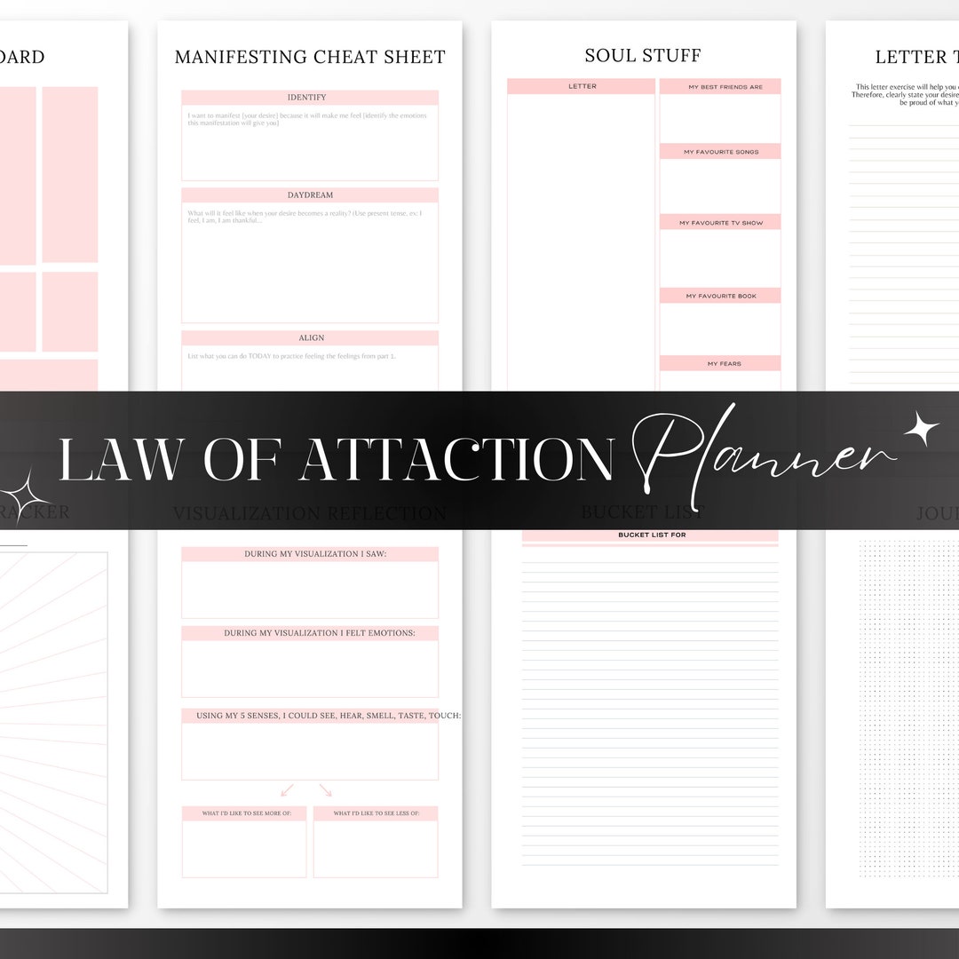 Law of Attraction Planner Law of Attraction Journal Law of Attraction ...