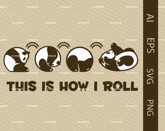 Rolling Panda Svg | Etsy