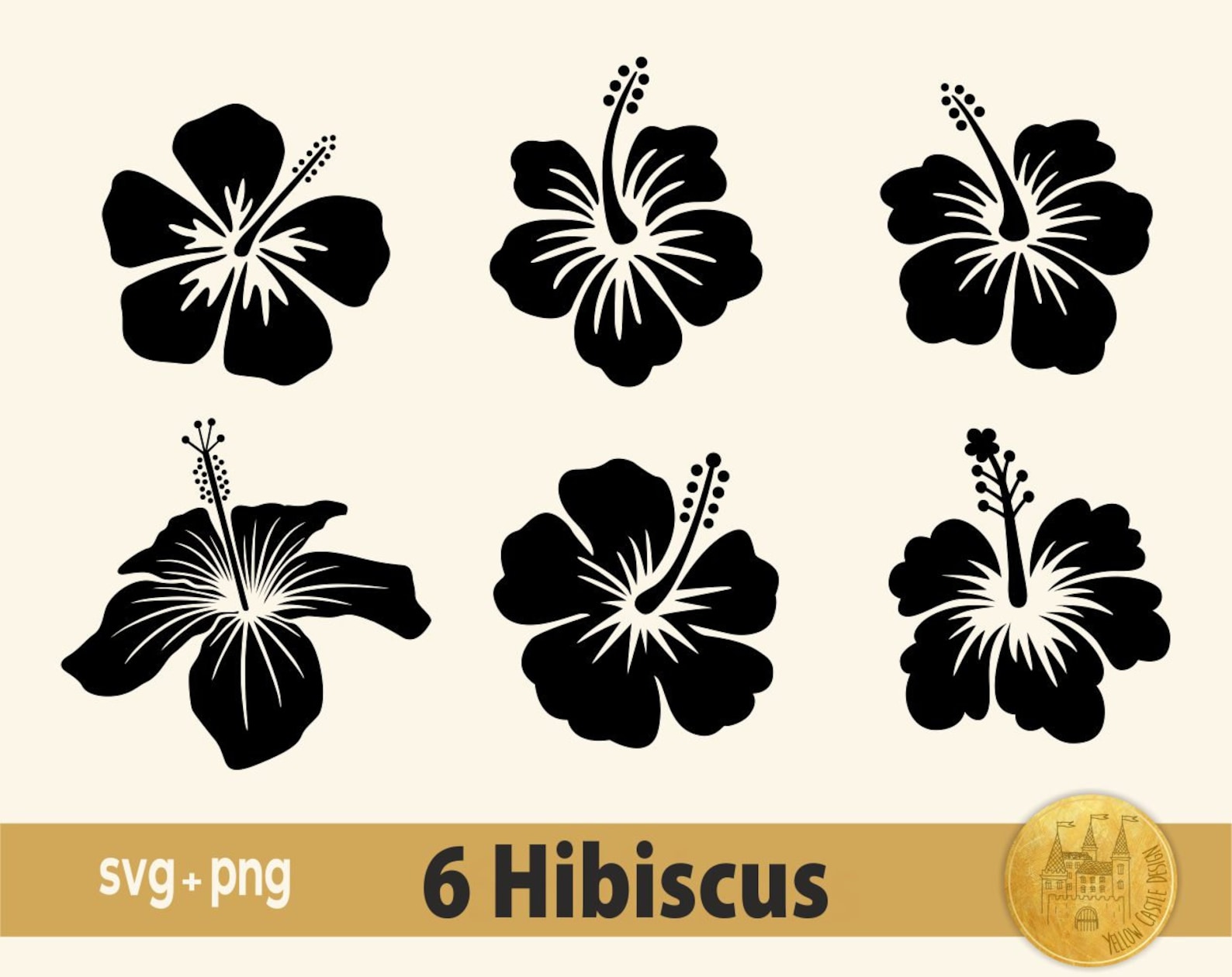 Hibiscus SVG, Hibiscus Flower SVG, Hawaiian Flower SVG, Hibiscus ...