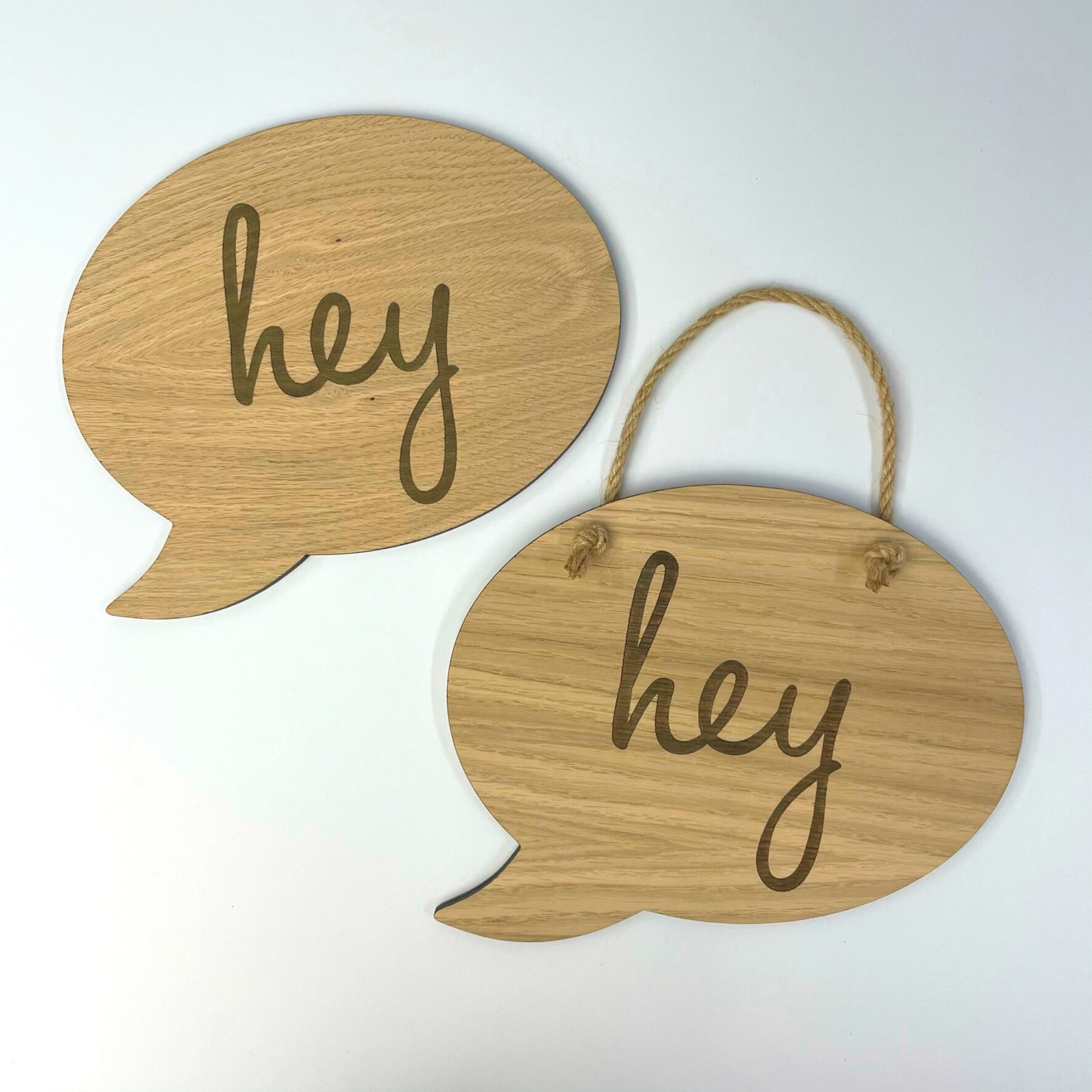 Speech Bubble 'hey' Sign // Wooden Sign // Hanging Sign // Hey // Wall ...