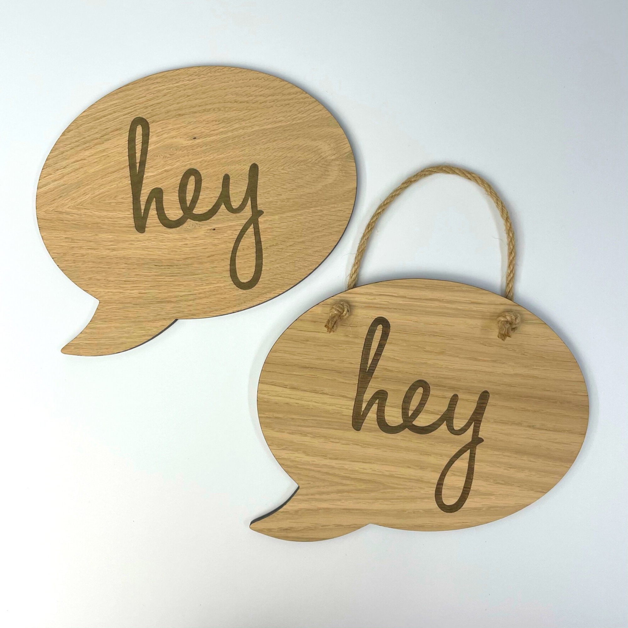 Speech Bubble 'hey' Sign // Wooden Sign // Hanging Sign // Hey // Wall ...