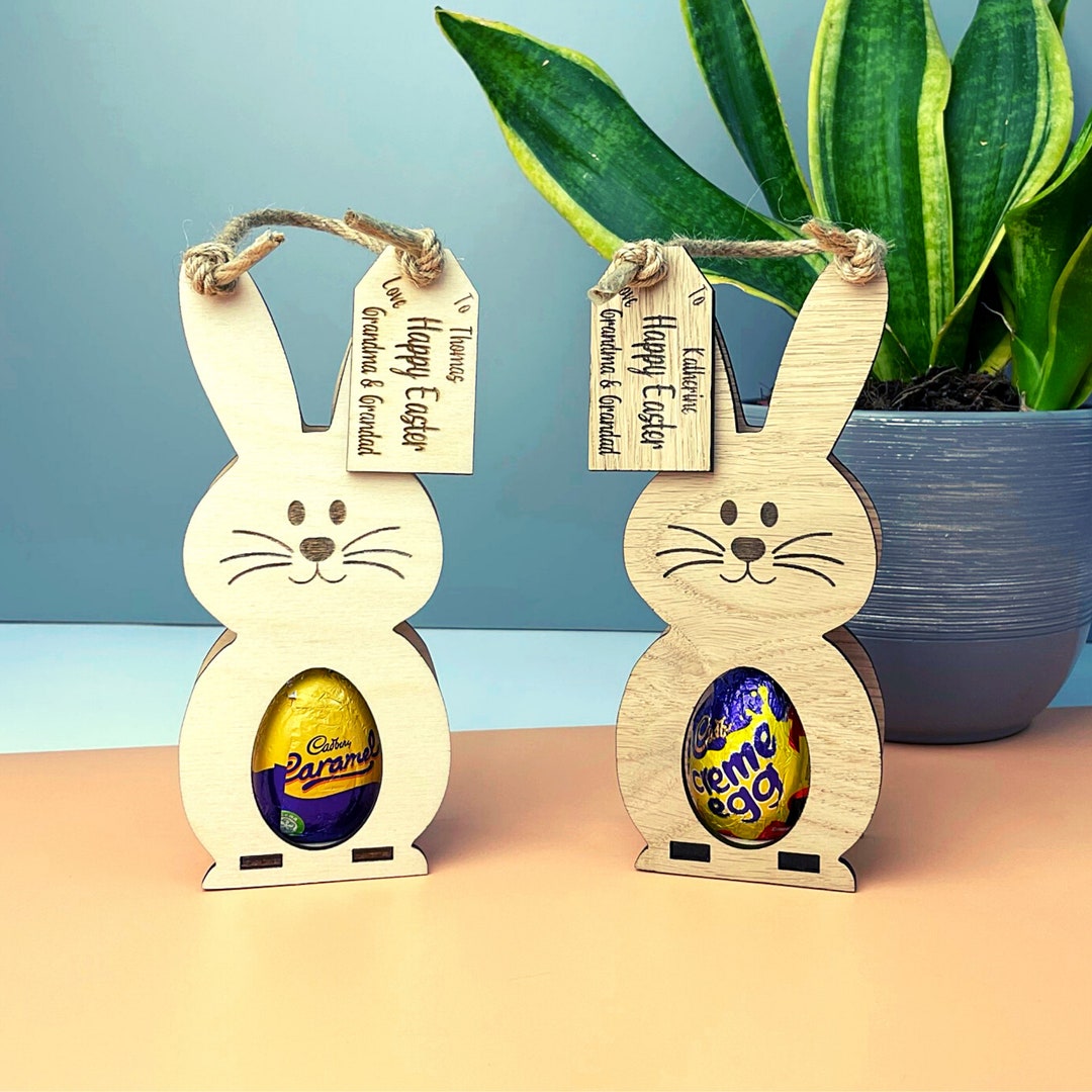 Laser Engraved Bunny Egg Holder: Handmade Easter Decor - Etsy UK