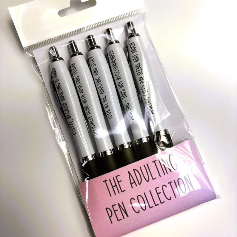 Funny Adulting Pen Set: Witty Office Pens, Gag Gift - Etsy UK