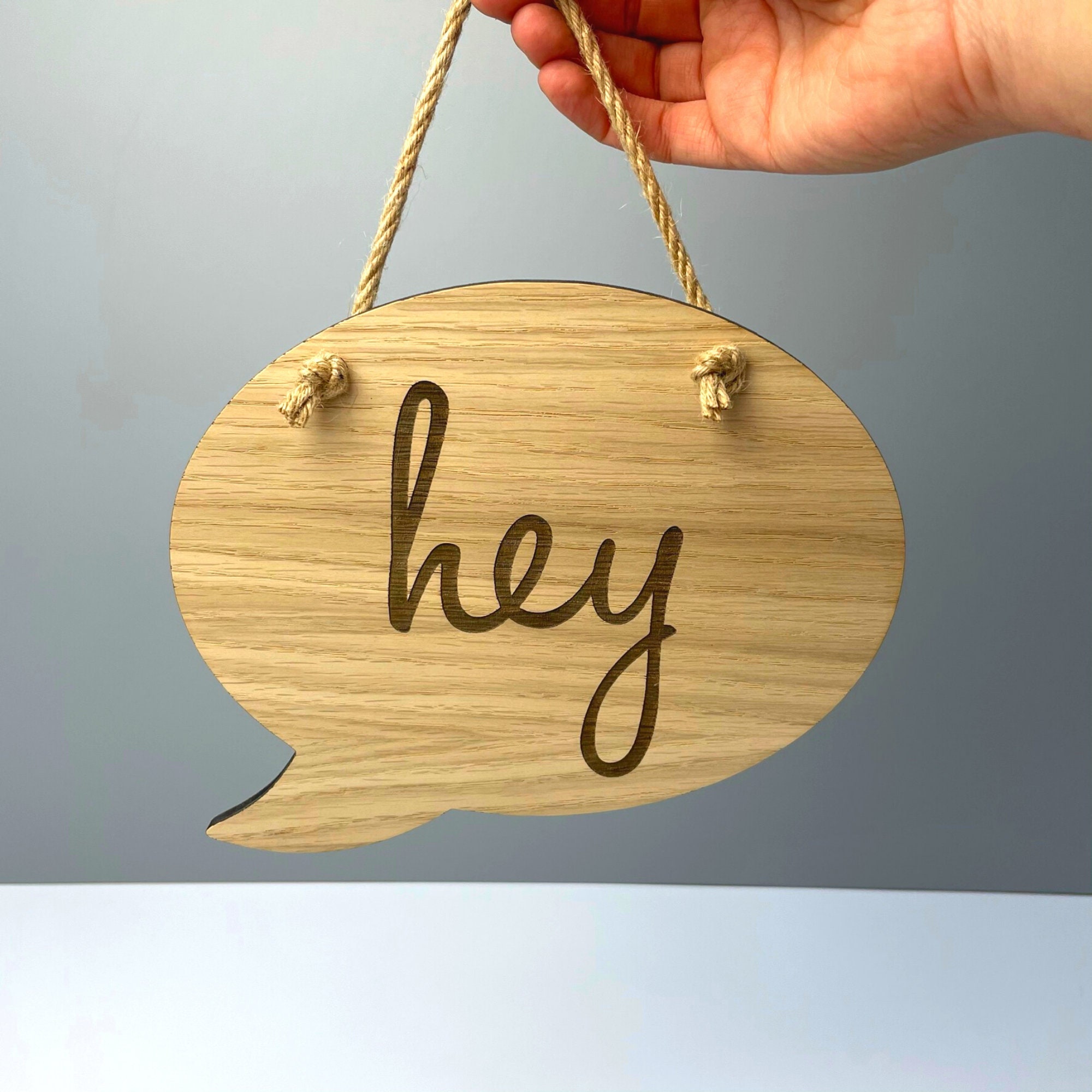 Speech Bubble 'hey' Sign // Wooden Sign // Hanging - Etsy