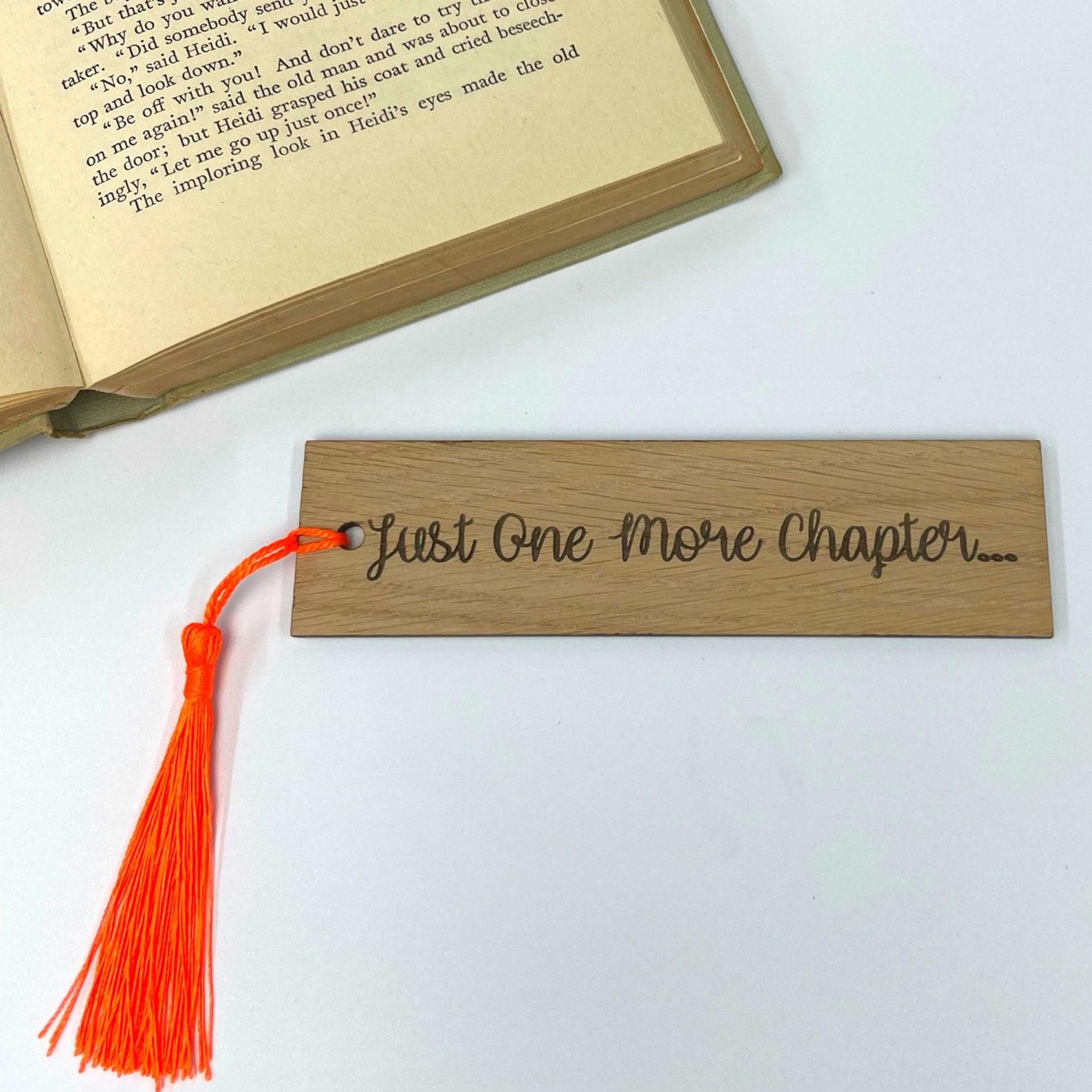 Just One More Chapter Bookmark // Laser Engraved // Oak // Wooden ...