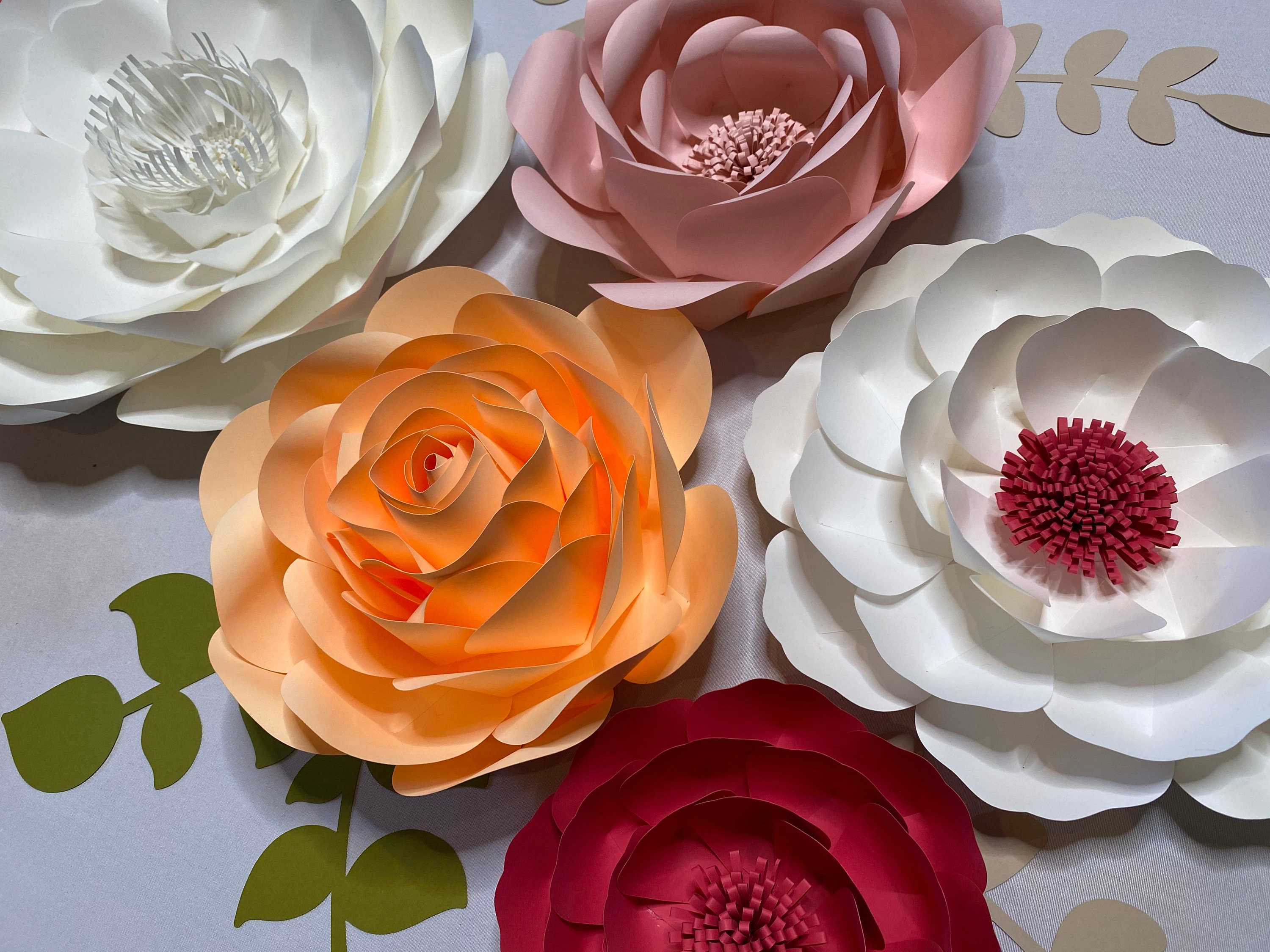 Paper Flower Wall Art — Set #3 — Made to Order / Customized Colors - Etsy