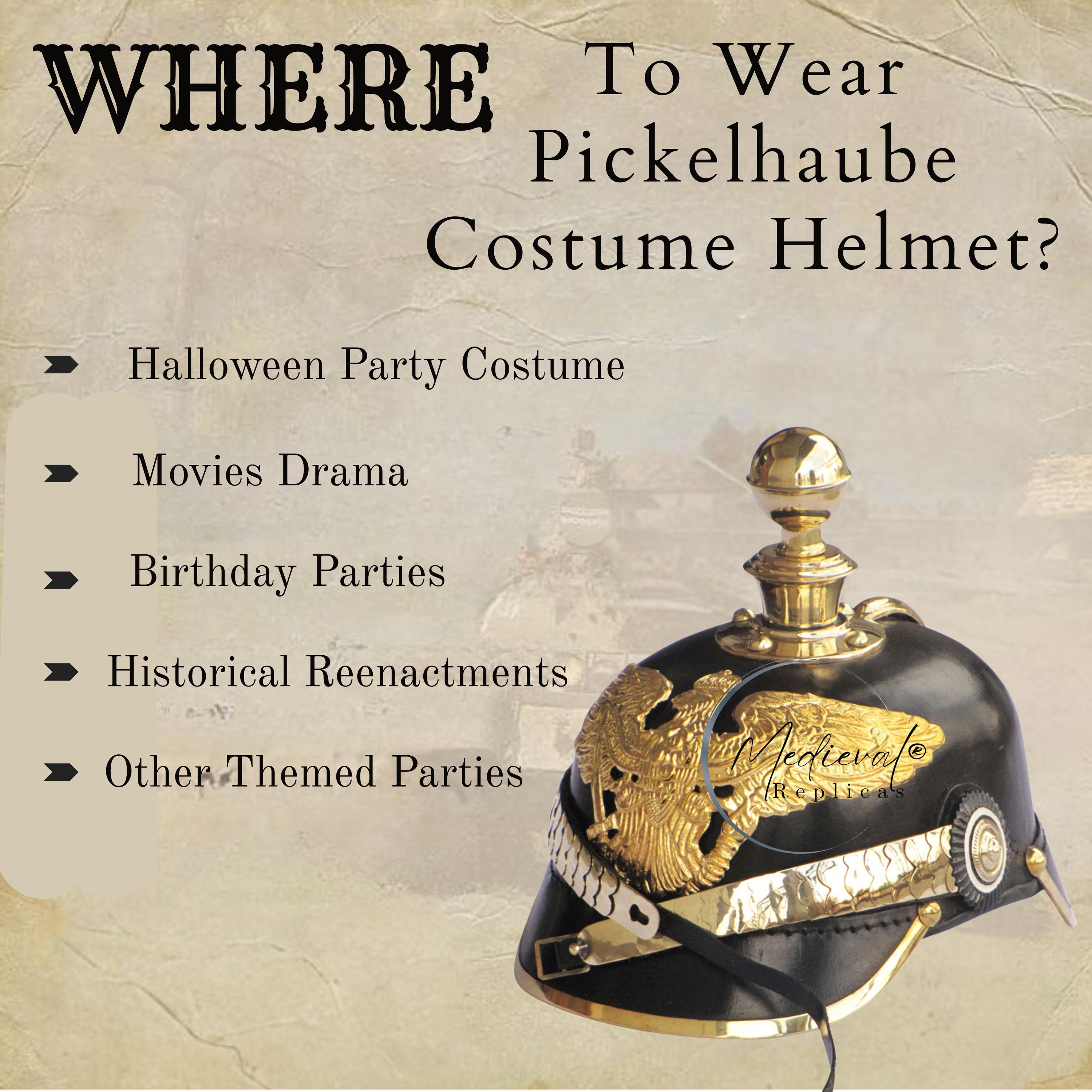 Prussian Pickelhaube Helmet: German WW1 Style Replica, Cosplay Costume ...