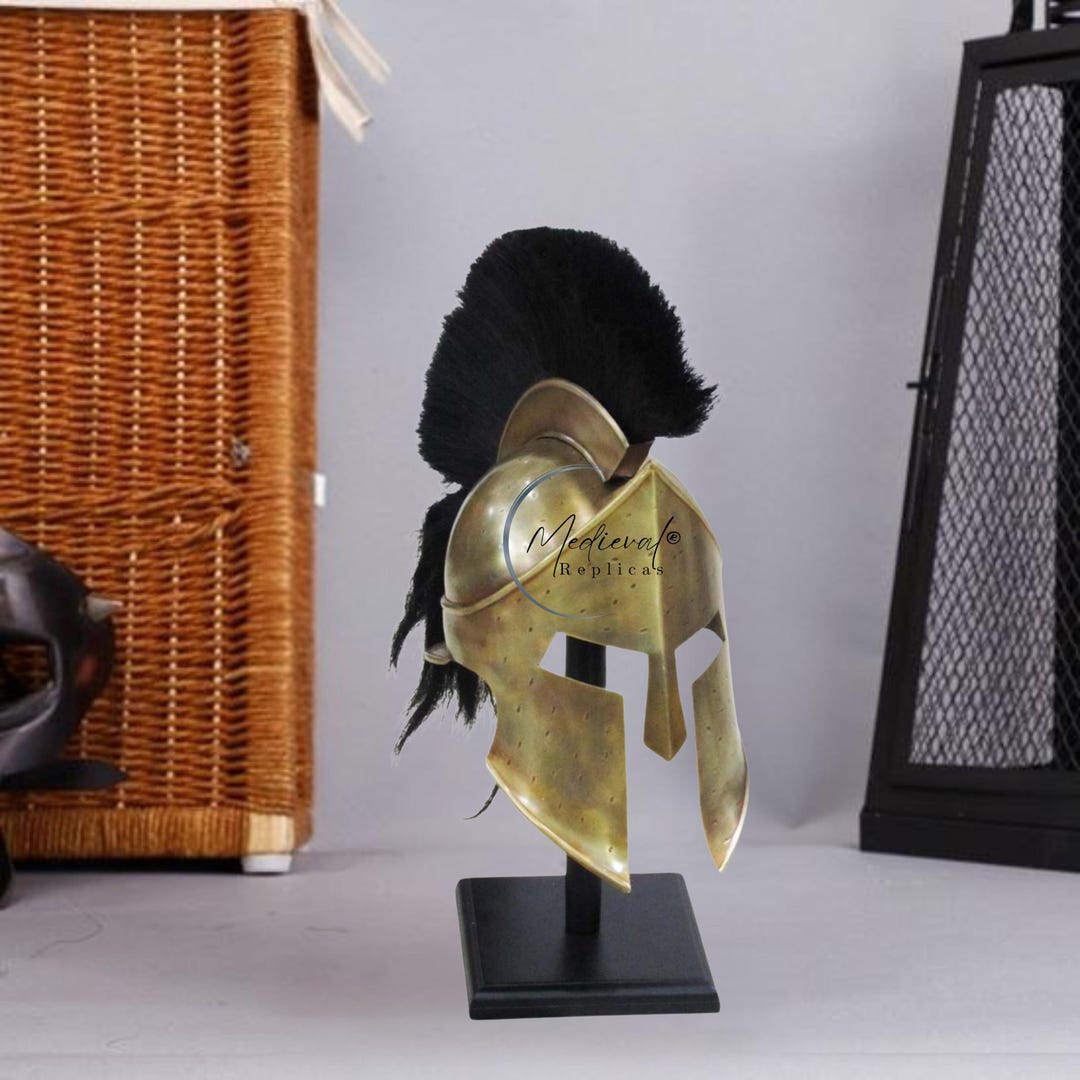 King Leonidas Spartan Helmet- Steel Cosplay Costume With Plume & Free ...
