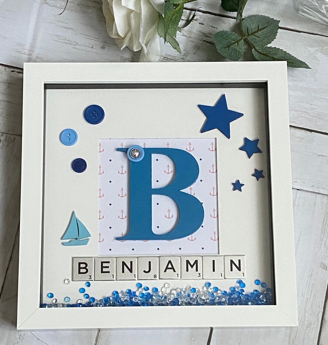 Personalised Letter/name Frame Girls/boys, Baby Girl/boy Nursery Frame ...