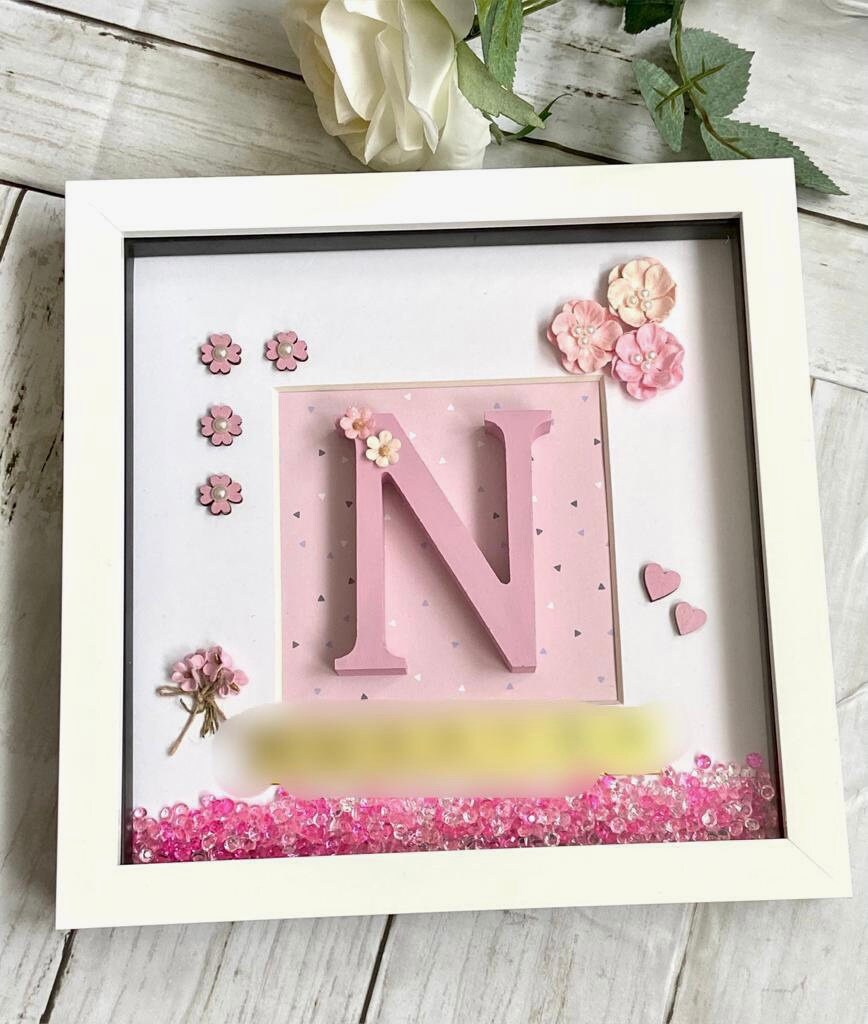 Personalised Letter/name Frame Girls/boys, Baby Girl/boy Nursery Frame ...