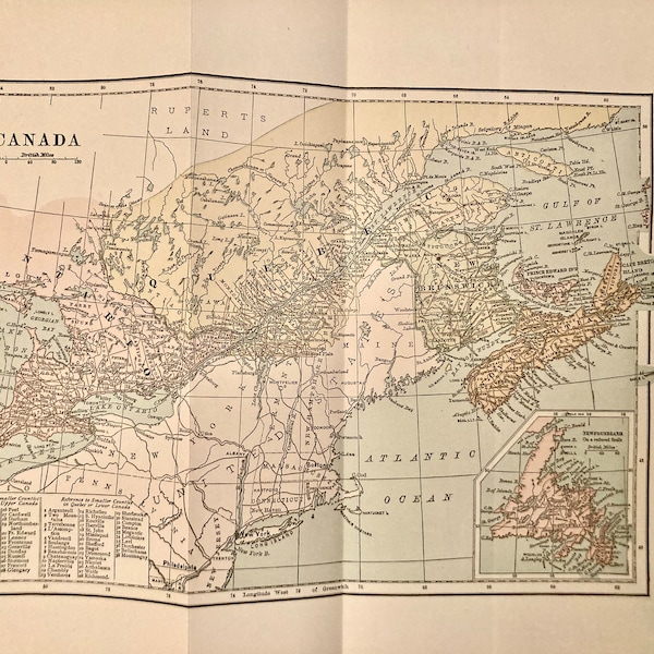 Authentic Map of Canada - Etsy