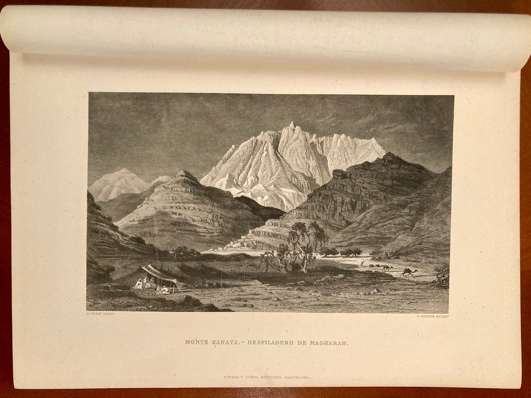 1878 Antique Engraving From La Tierra Santa Su Historia-mount Al ...