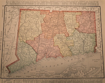 Old Connecticut Map - Etsy