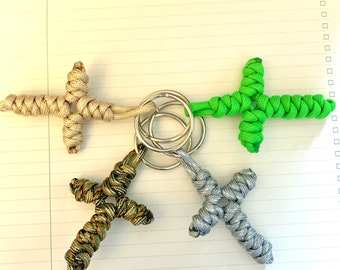 Paracord Cross Keychain - Etsy