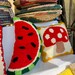 Handmade Tufted Pillow, Watermelon Pillow, Fruit Pillow, Stuffed ...